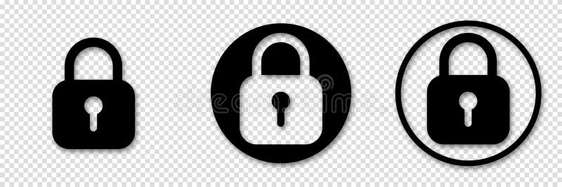 Lock Padlock Icons Set. Vector Illustration of Security Symbols Stock ...