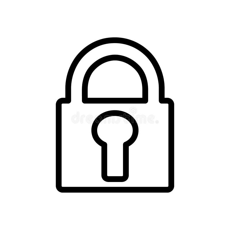 Lock Padlock, Keyhole Symbol Line Icon, Vector Illustration Stock ...