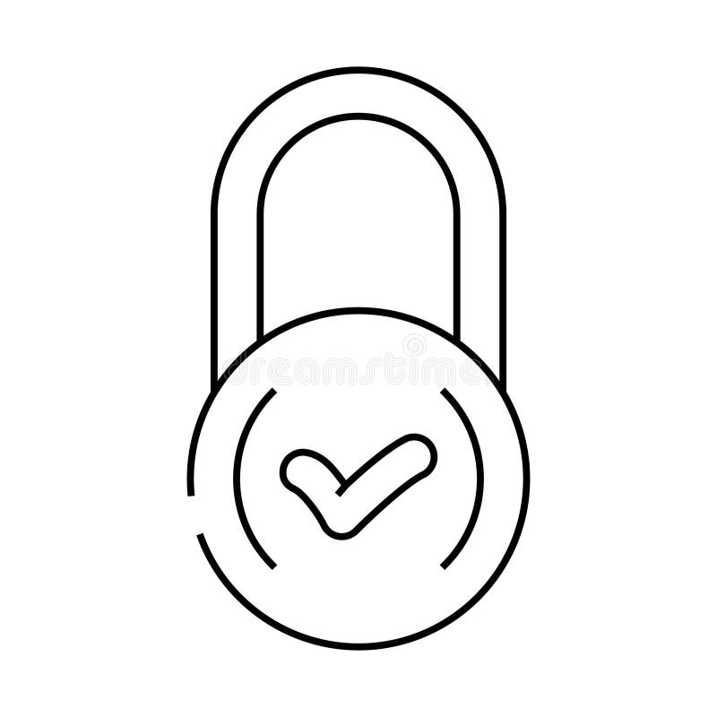 Lock Padlock Line Icon Vector Illustration Stock Illustration ... Lock Padlock Line Icon Vector Illustration Stock Illustration ...