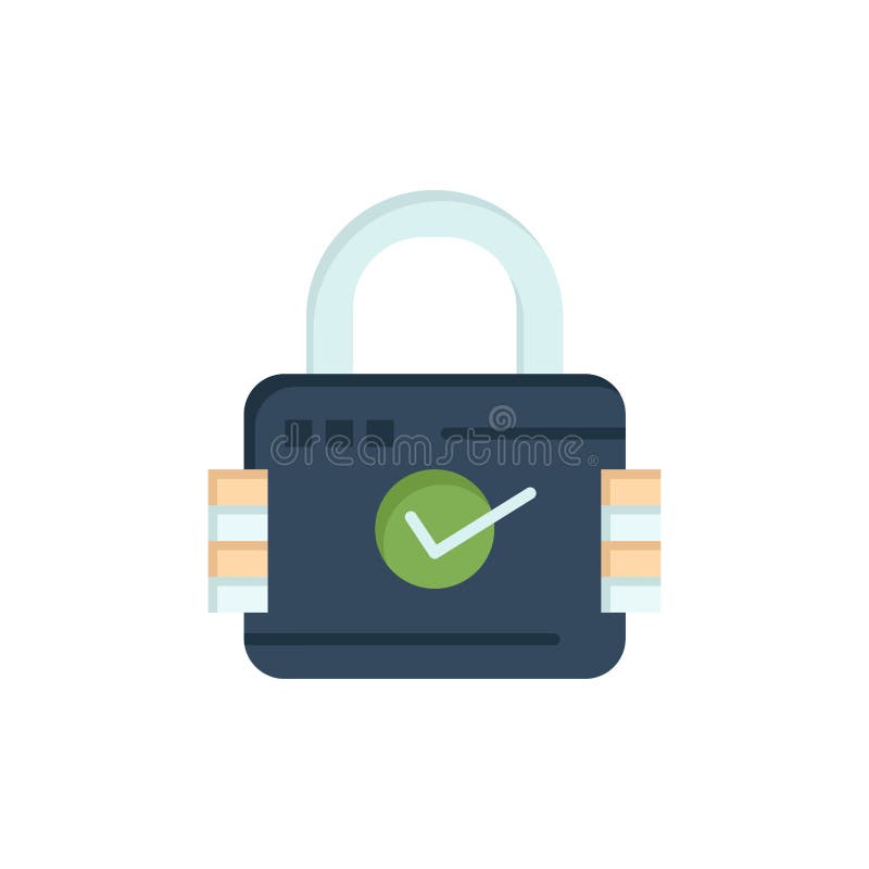 Lock, Padlock, Security, Secure Flat Color Icon. Vector Icon Banner ...