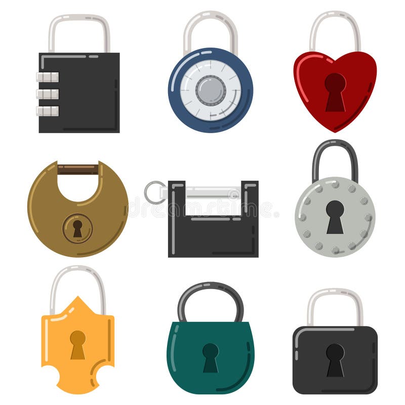 Cartoon Gold Padlock Lock Unlock Stock Illustrations – 257 Cartoon Gold ...