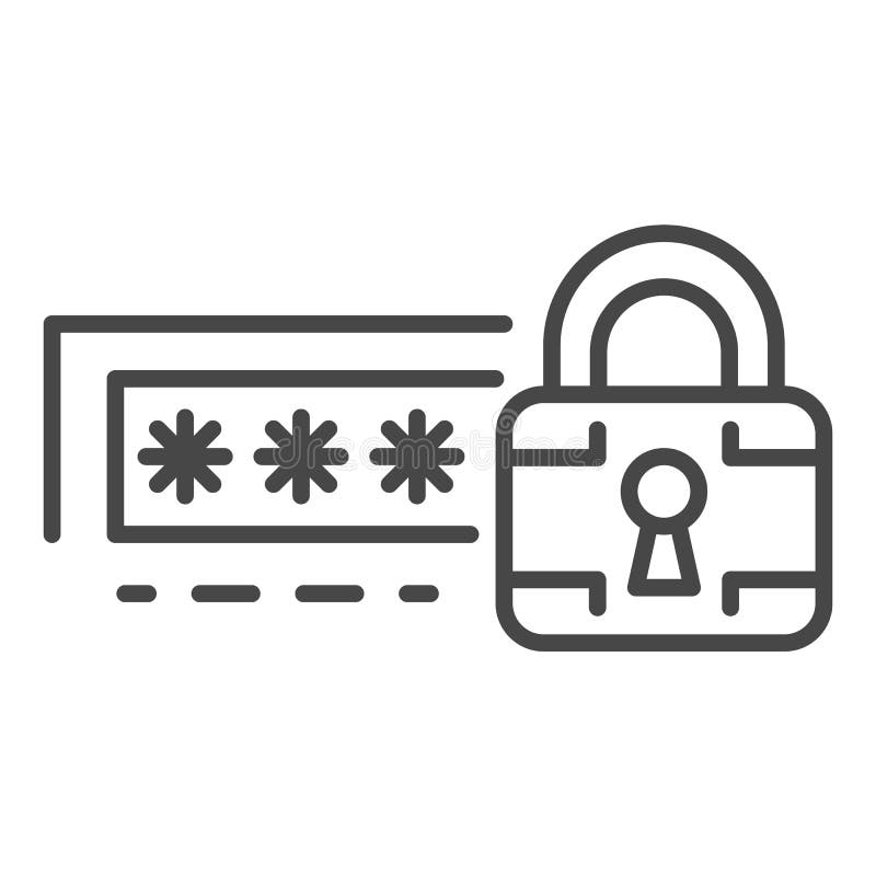 Lock Password Icon, Outline Style Stock Vector - Illustration of mobile ...