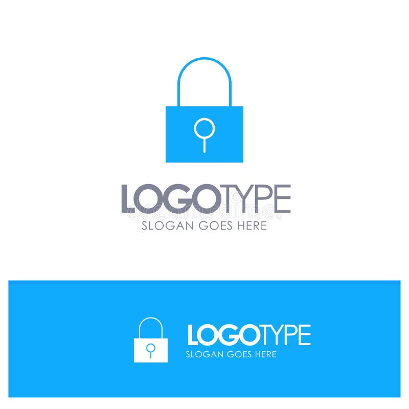 Lock, Password, Password Lock, Secure Password Blue Solid Logo with ...