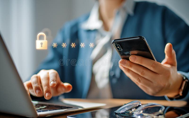 Lock the Pc with a Password Stock Image - Image of identity, icon ...