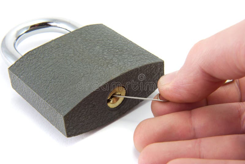 Lock picking. stock image. Image of strong, hacking, hand - 3747425