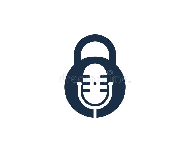 Lock Podcast Logo Icon Design Stock Vector - Illustration of equipment ...