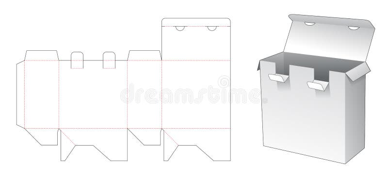 2 Lock Points Packaging Box Die Cut Template Stock Vector ...