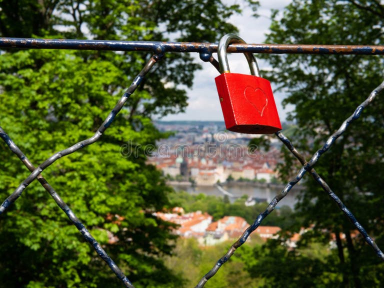 Lock in Prague stock photo. Image of flower, lighting - 181374324