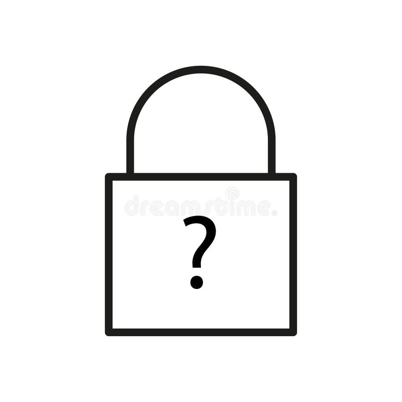 Lock Question Mark Icon. Password Hint Icon. Vector Illustration. Stock ...