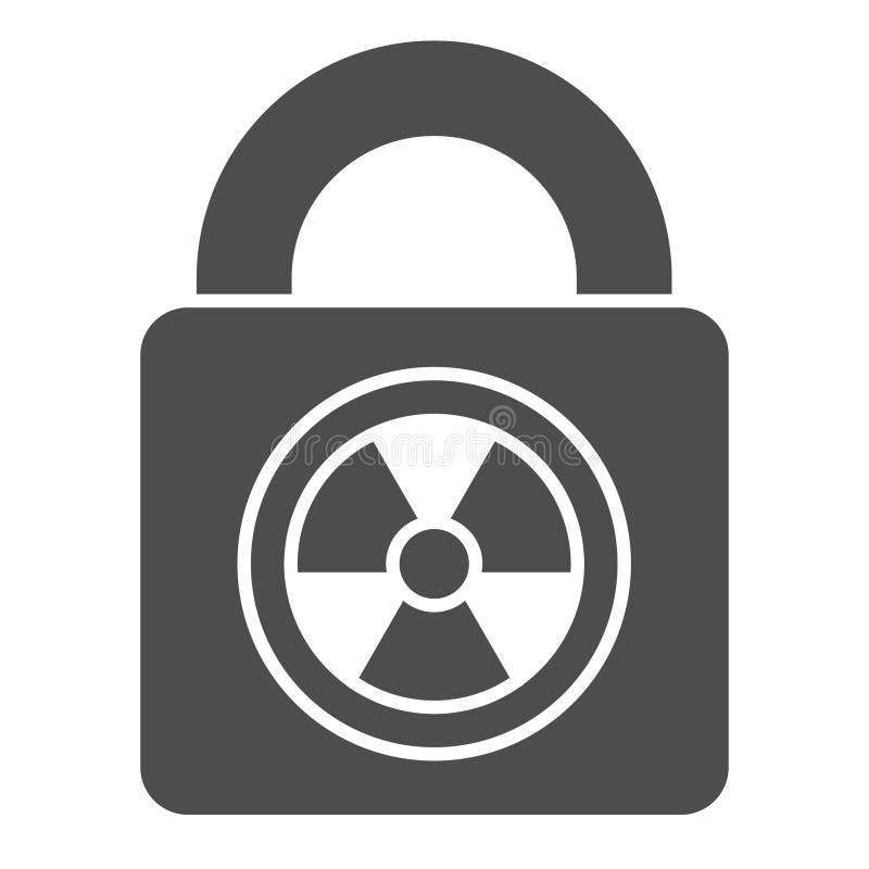 Lock with Radiation Seal Solid Icon, Atomic Energy Concept. Vector ...