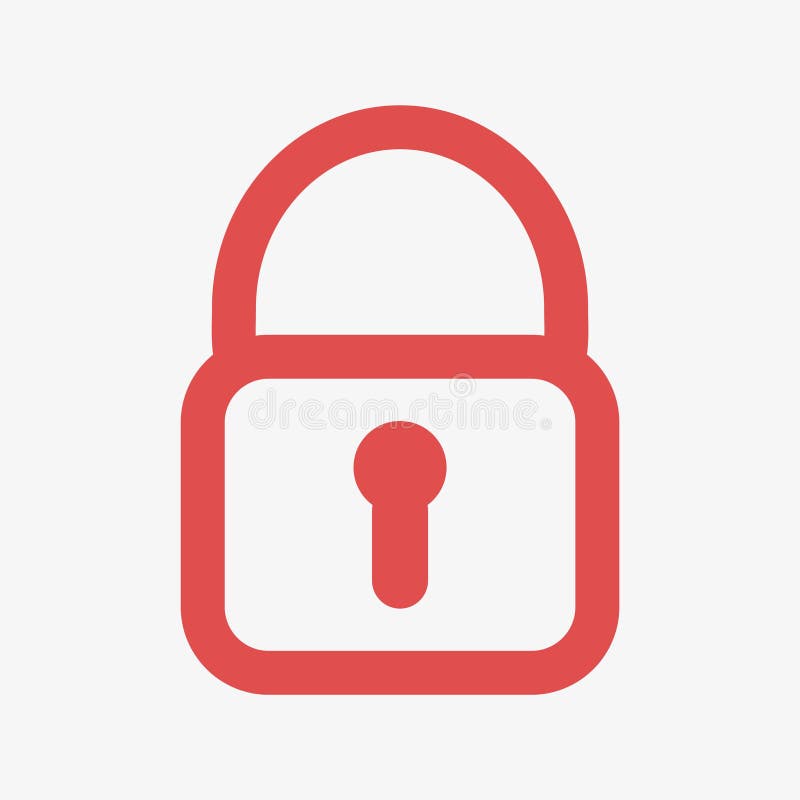 Lock red icon stock illustration. Illustration of password - 88860125