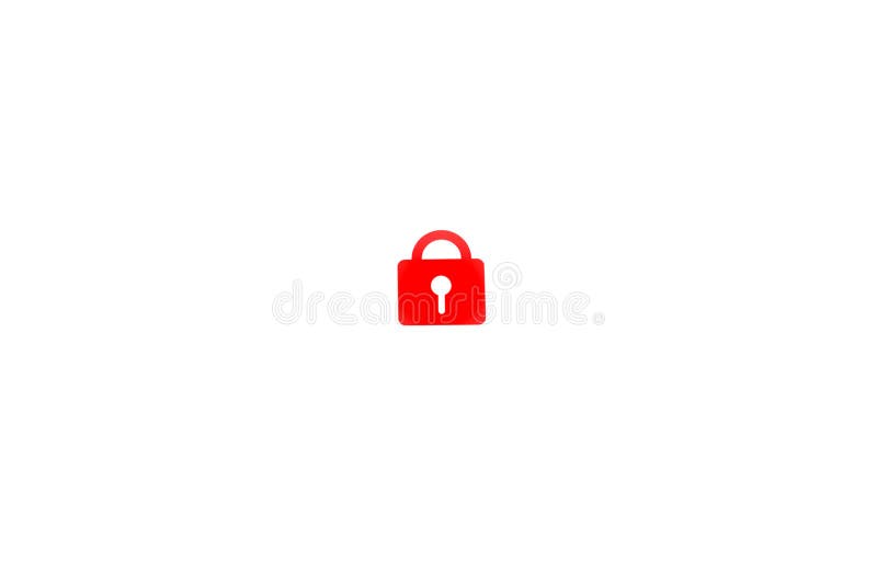 The Lock is Red on White Background Stock Illustration - Illustration ...