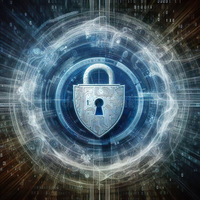 A Lock, Representing Cyber Security Stock Illustration - Illustration ...