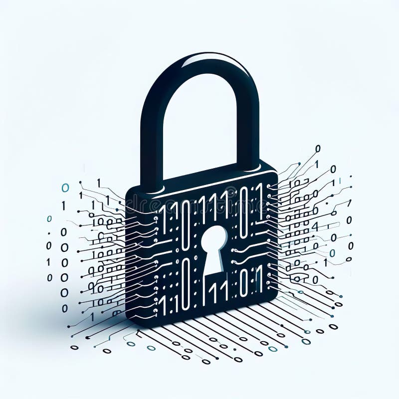 A Lock, Representing Cyber Security Stock Illustration - Illustration ...