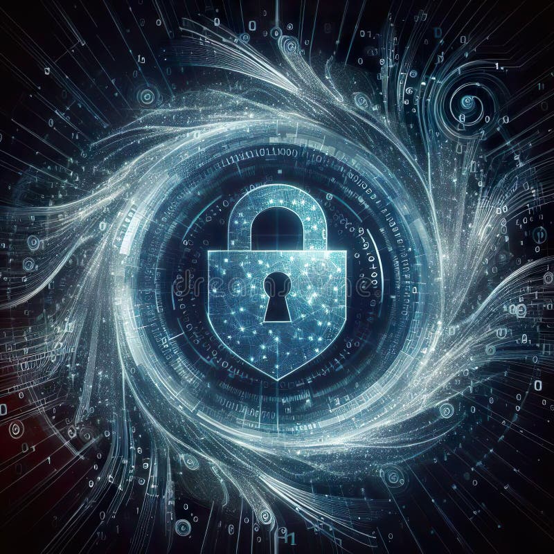 A Lock, Representing Cyber Security Stock Illustration - Illustration ...