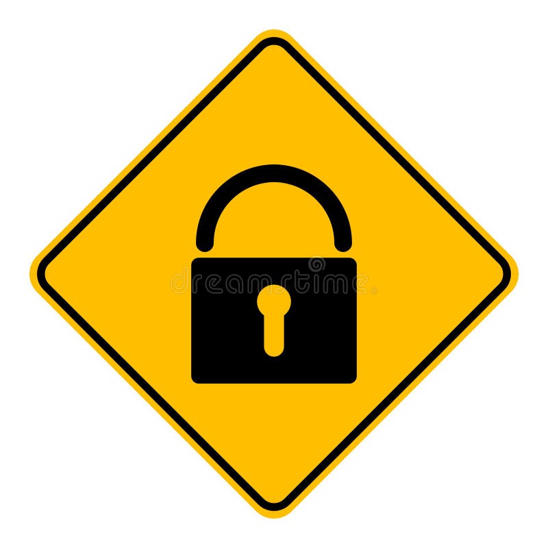 Lock and road sign stock vector. Illustration of icon - 151492681