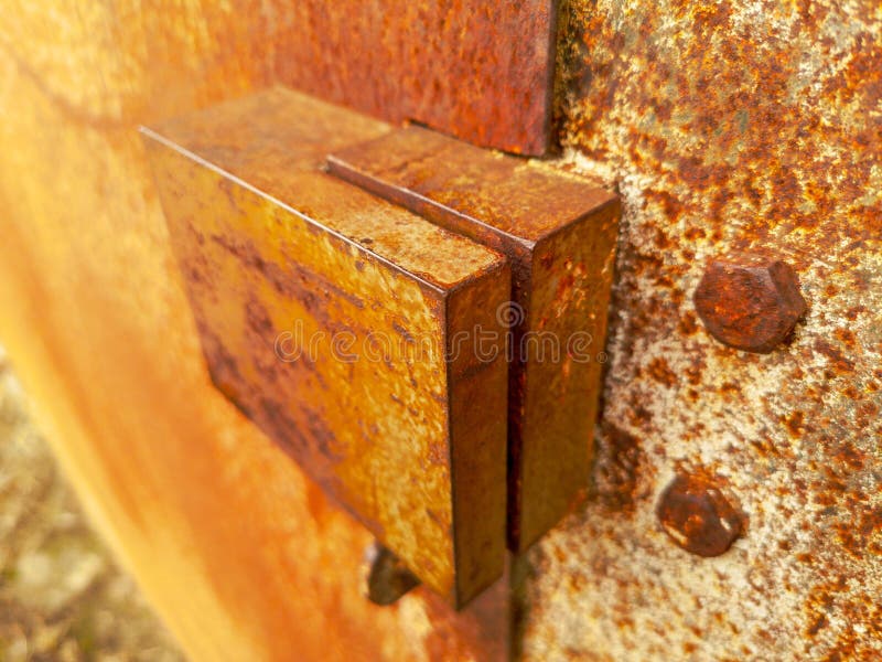 Lock on a Rusty Metal Garage Stock Photo - Image of gate, lock: 171284790
