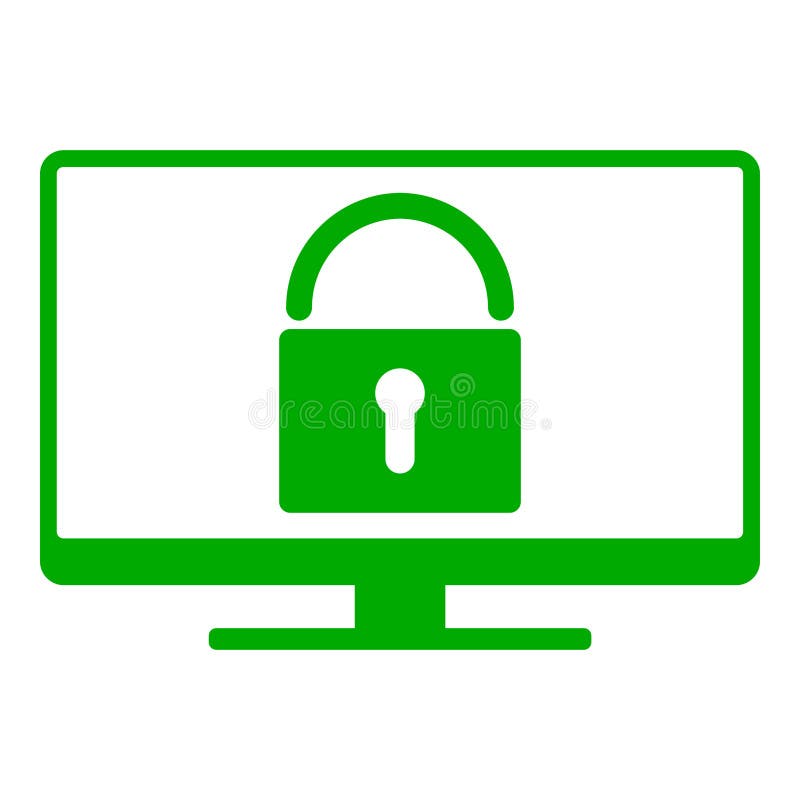 Lock and screen stock vector. Illustration of desktop - 168422075