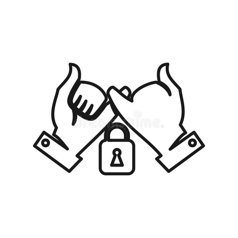 Lock Secure People Commitment Teamwork Together Outline Logo Stock ...