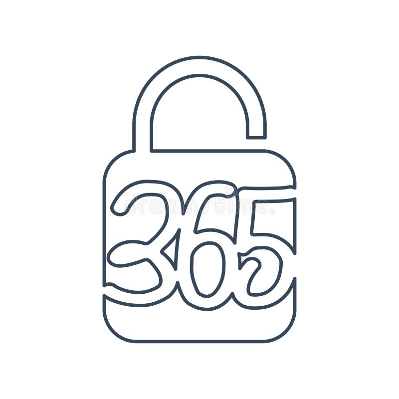 Lock Secure 365 Infinity Logo Icon Design Illustration Outline Stock ...