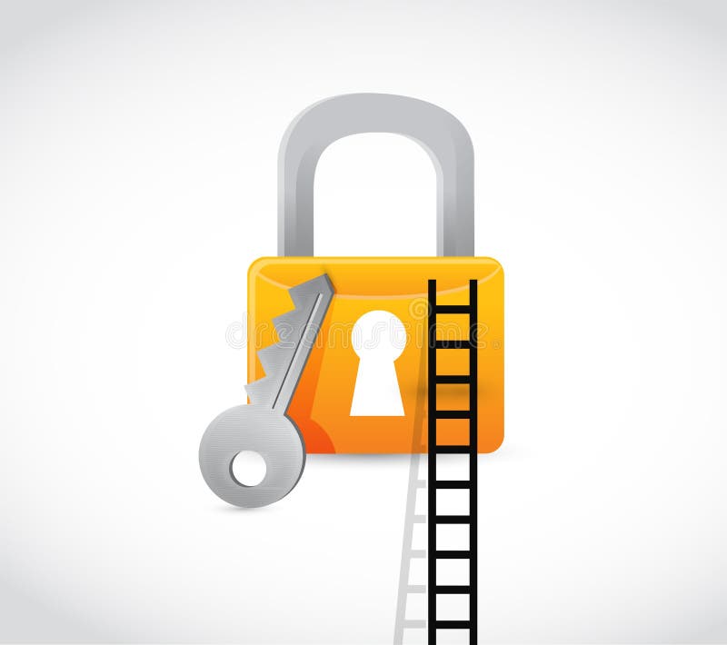 Lock Secure Ladder Concept Illustration Stock Illustration ...