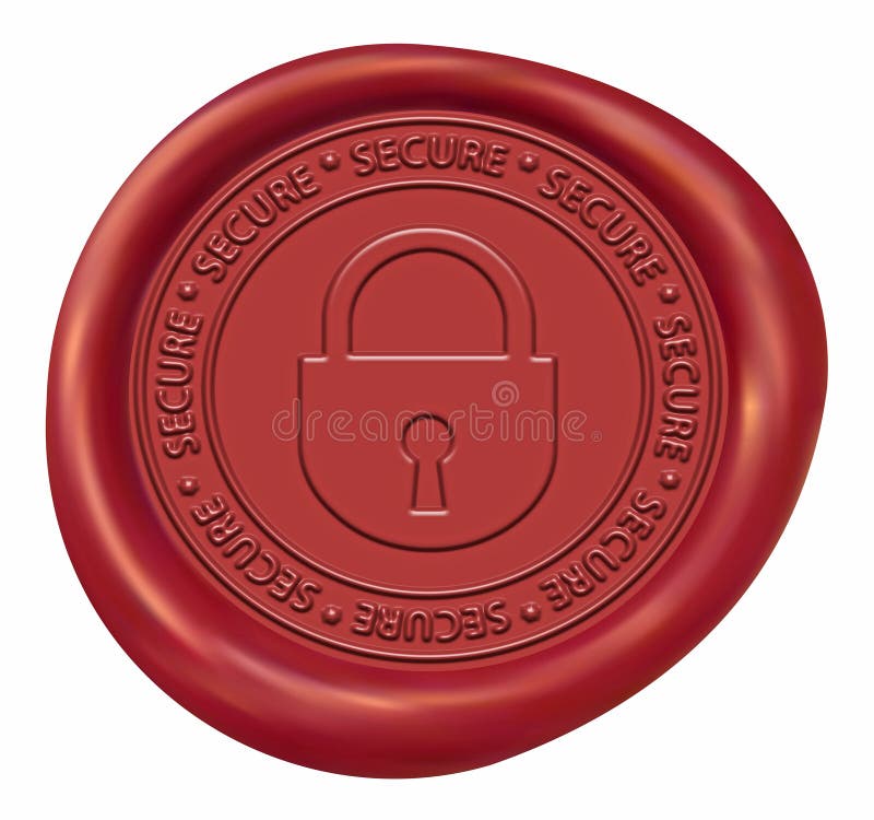 Lock - Secure Sign Red Wax Seal Stock Illustration - Illustration of ...