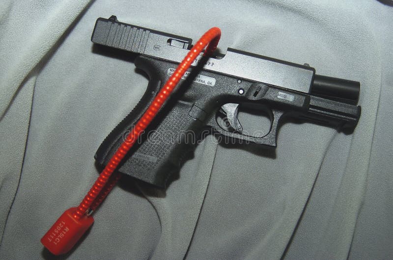 Lock securing gun stock image. Image of sidearm, black - 28410089