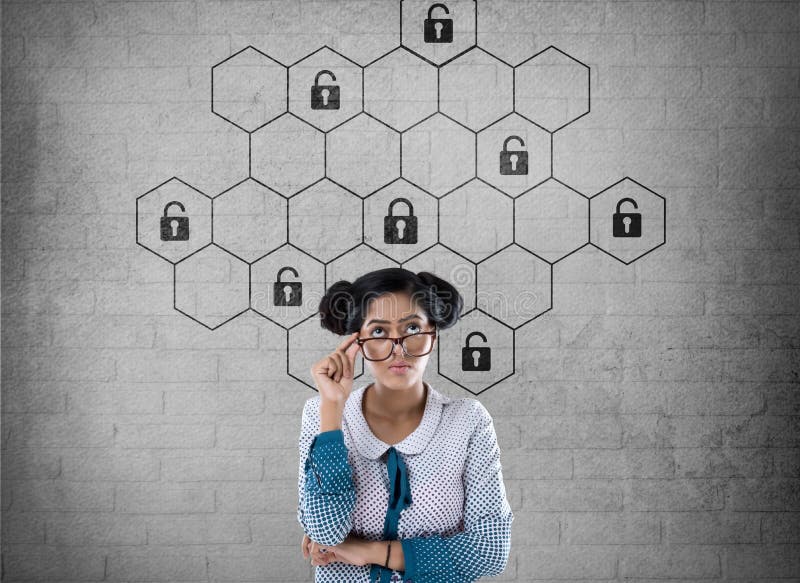 Lock Security Concept with Hexagonal Grid Stock Image - Image of ...