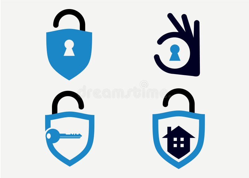 Lock Security Logo Design Template Stock Vector - Illustration of ...