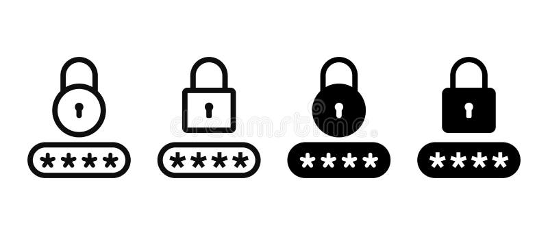 Keyhole Design Vector Icons. Door Lock and Padlock Collection Stock ...