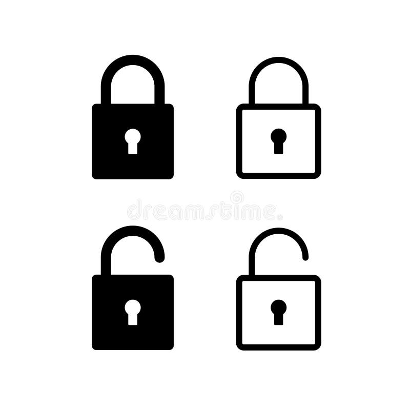 Lock, Set, Vector, Icon, Open, Closed.icon; Lock; Set; Key Stock Vector ...