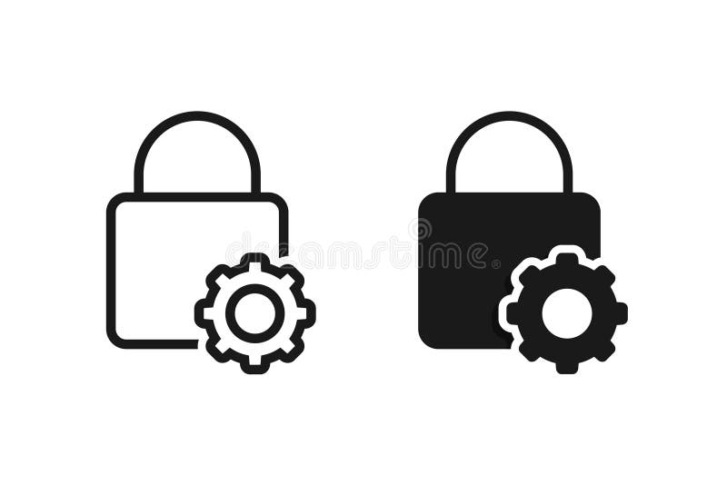 Lock Settings. Padlock with Gear Icon. Illustration Vector Stock Vector ...