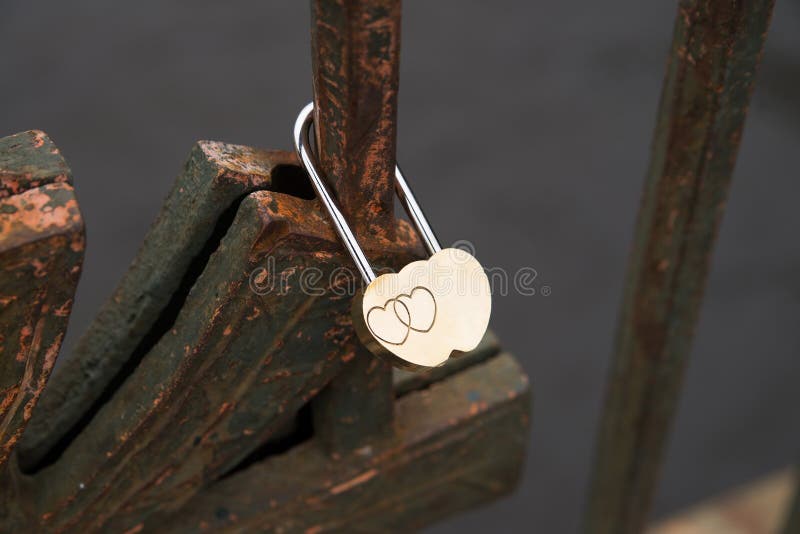 Lock Shape Heart, Gold Color Stock Photo - Image of symbol, closed ...