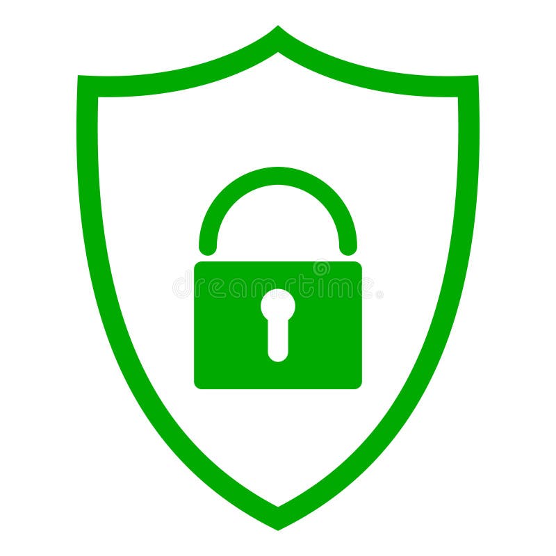 Lock and shield stock vector. Illustration of security - 161580229