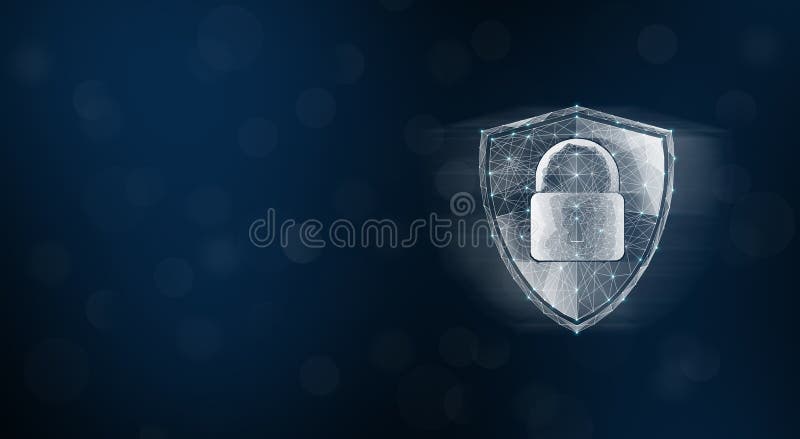Lock Shield. Cyber Security Concept Stock Illustration - Illustration ...