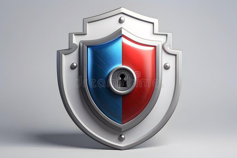 Lock and Shield Icons As a Concept for Data Privacy Stock Illustration ...