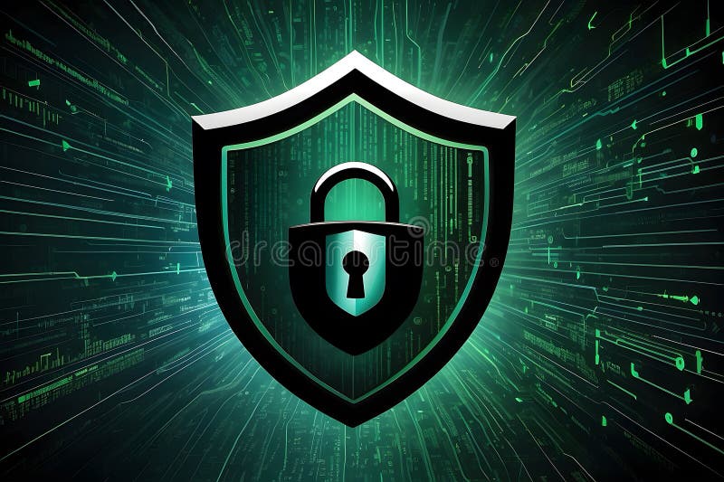 Lock and Shield Icons with Binary Codes As a Concept for Data Privacy ...