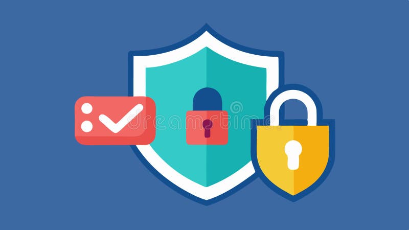 Lock and Shield an of a Lock and Shield Together Symbolizing the Need ...