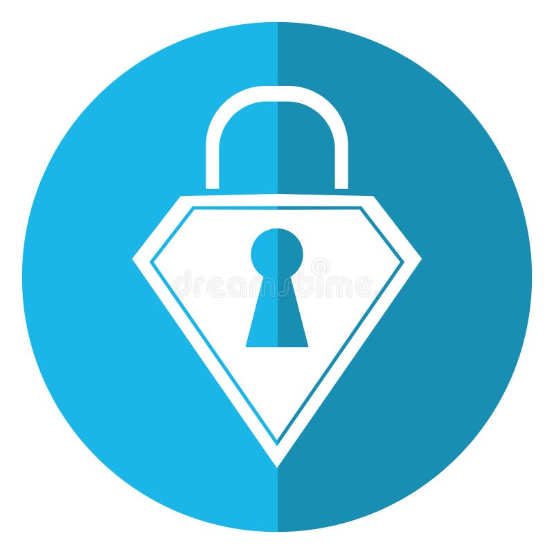Lock Shield Protection Security Technology Shadow Blue Circle Stock ...