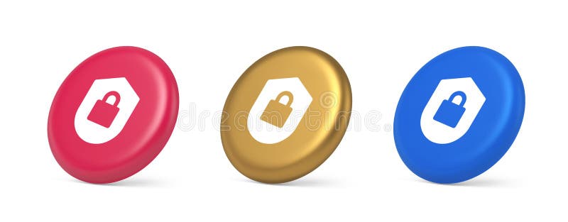Lock Shield Security Button Privacy Blocked Password Service Web App 3d ...