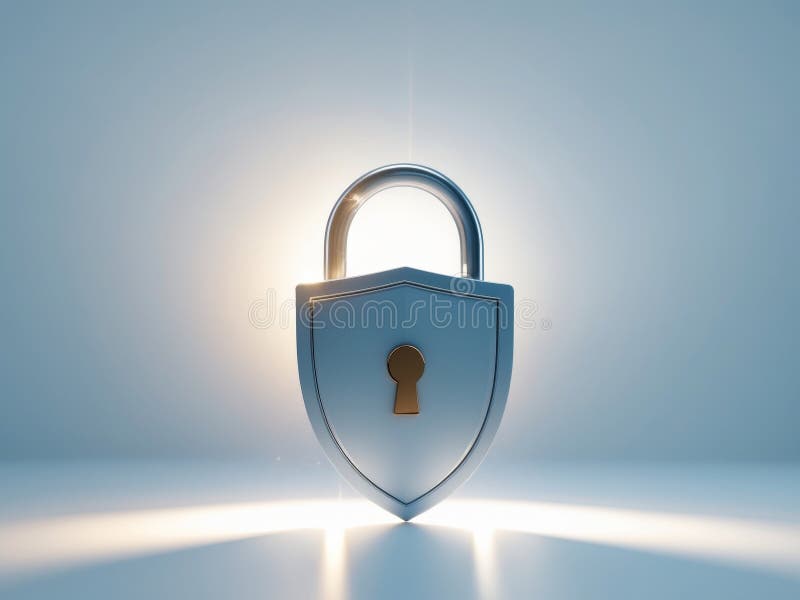 Lock and Shield Symbolizing Security and Protection in Digital World ...