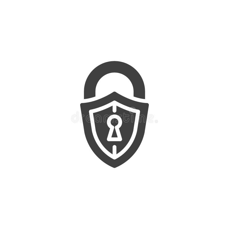 Lock shield vector icon stock vector. Illustration of protection ...