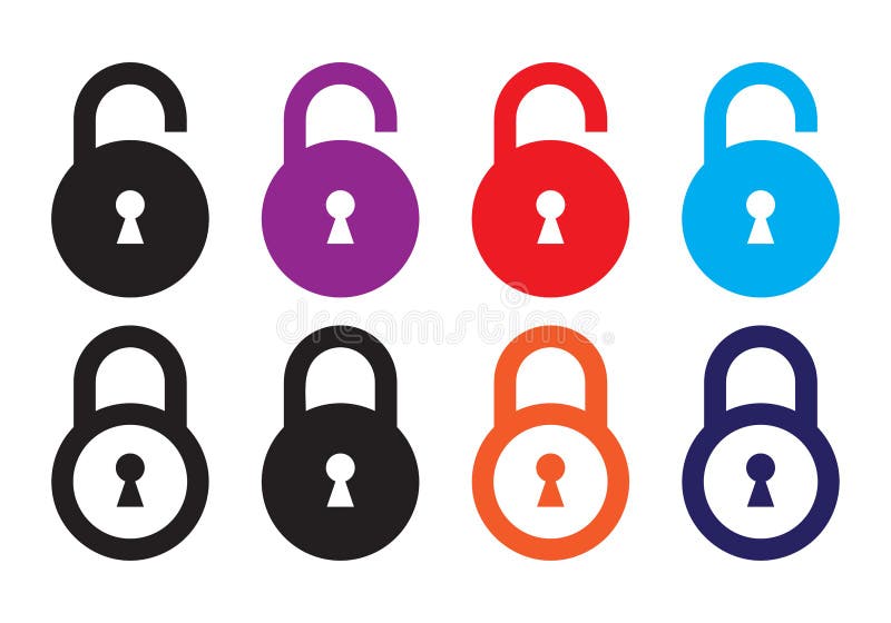 Lock Sign Icon. Colorful Padlock Symbol for Apps or Websites Stock ...