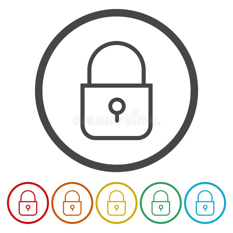 Lock Sign Icon. Locker Symbol Stock Vector - Illustration of circle ...