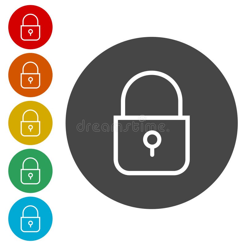 Lock Sign Icon. Locker Symbol Stock Vector - Illustration of cutout ...