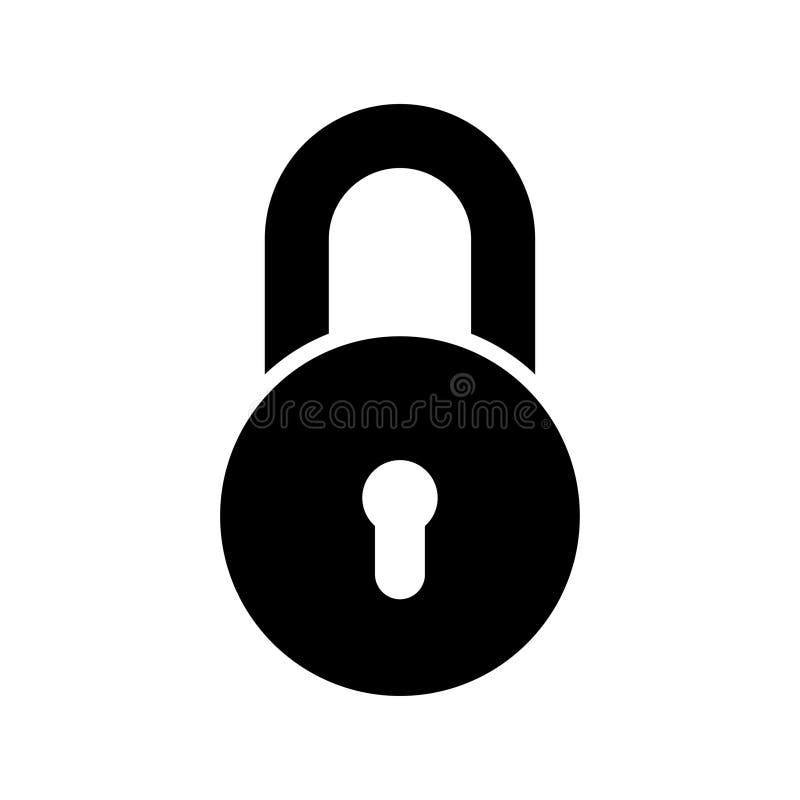 Lock Silhouette Icon. Padlock Security Isolated on White Stock Vector ...