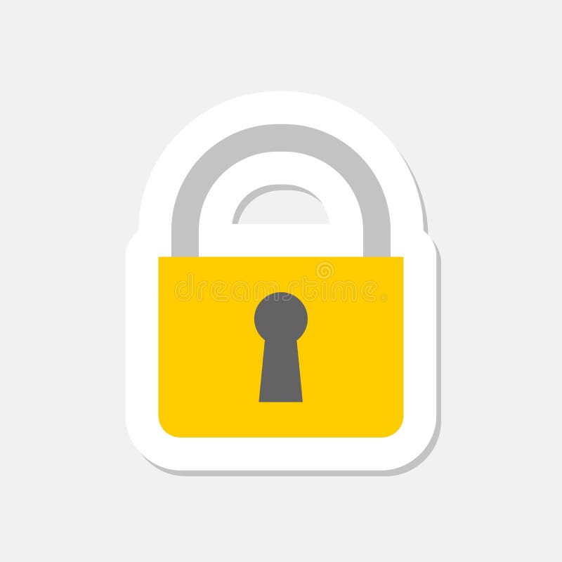 Lock sticker stock vector. Illustration of glass, security - 14150163