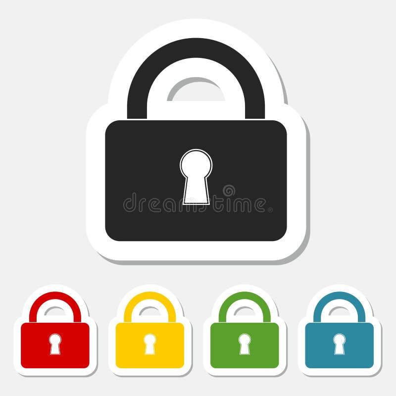 Lock sticker stock vector. Illustration of protect, icon - 83470092