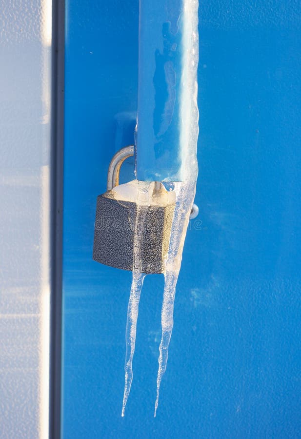 Lock on the Switch Box Was Covered with Ice Stock Photo - Image of ...