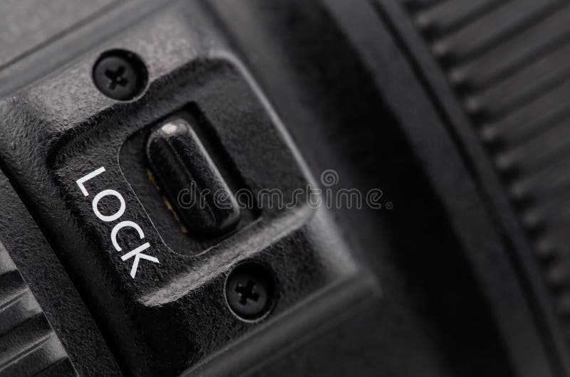 Lock Switch on Modern Camera Lens Stock Photo - Image of modern ...